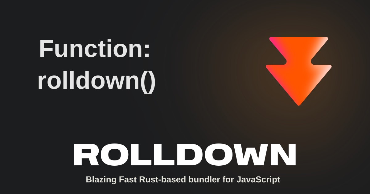 Function: rolldown() | Rolldown